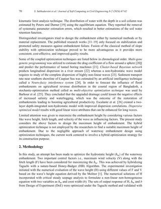 Estimation and Optimization of the Hydrostatic Height of Waterway Embankment Using Taguchi-Based ...
