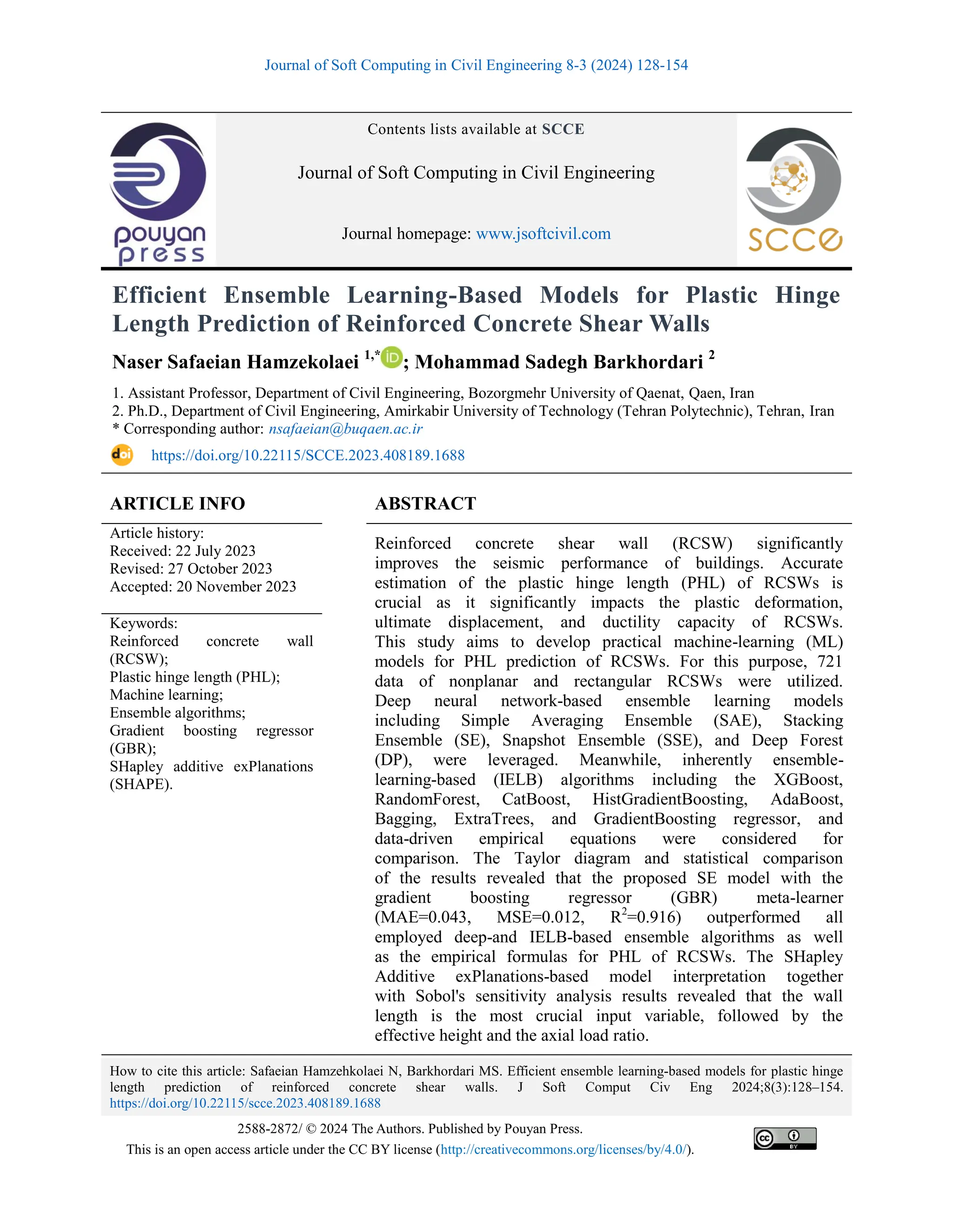 Efficient Ensemble Learning-Based Models for Plastic Hinge Length ...