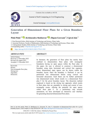 Generation of Dimensioned Floor Plans for a Given Boundary Layout | PDF