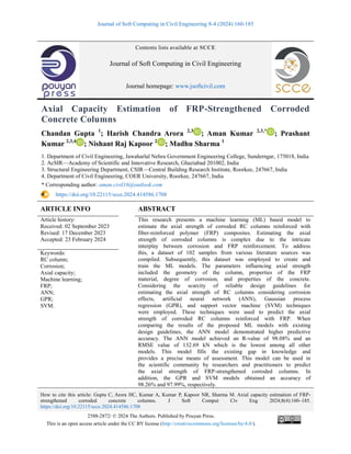 Axial Capacity Estimation of FRP-strengthened Corroded Concrete Columns ...