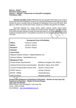 (SCC) RESEARCH7 Q1 W1.pdf its scientific methods for grade 7 learners | PDF