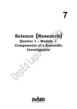 (SCC) RESEARCH7 Q1 W1.pdf its scientific methods for grade 7 learners | PDF
