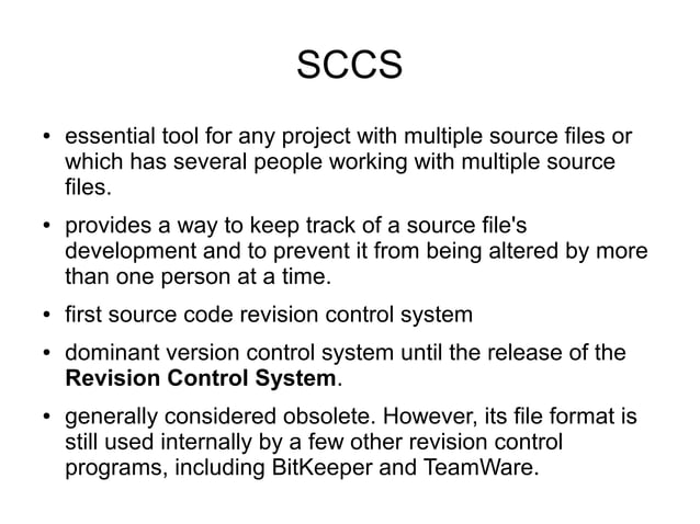 Source Code Control System (SCCS) | PPT