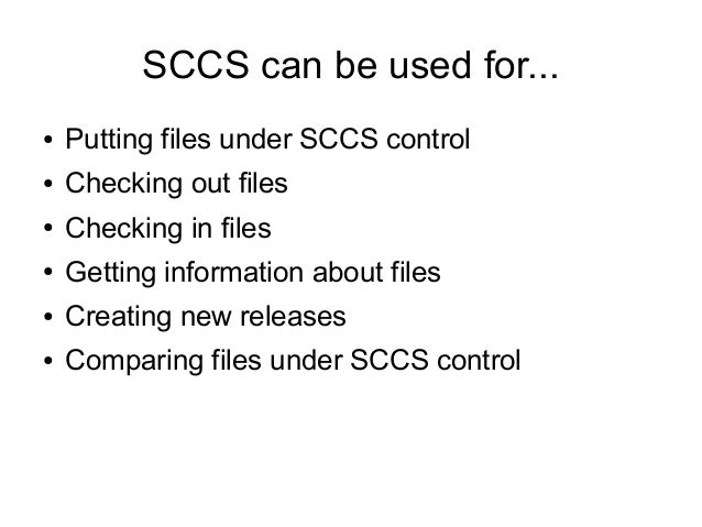 Source Code Control System Sccs 