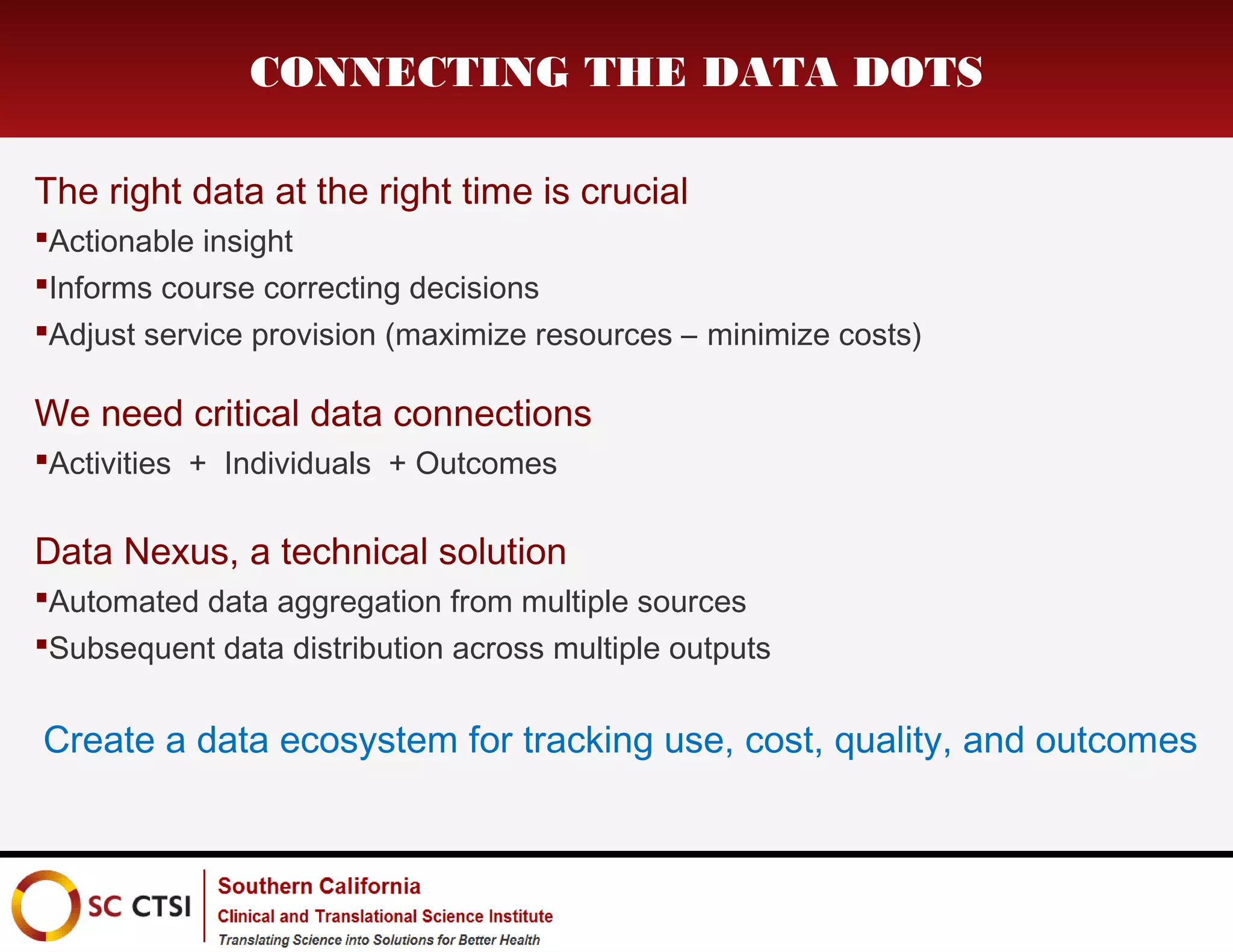 SC CTSI Perspective on Planning, Evaluation and Tracking (PET) in an ...