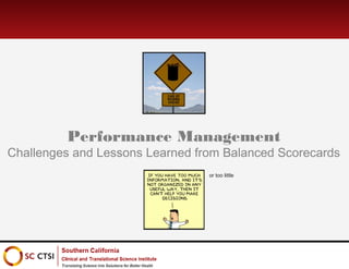 SC CTSI Perspective on Planning, Evaluation and Tracking (PET) in an ...