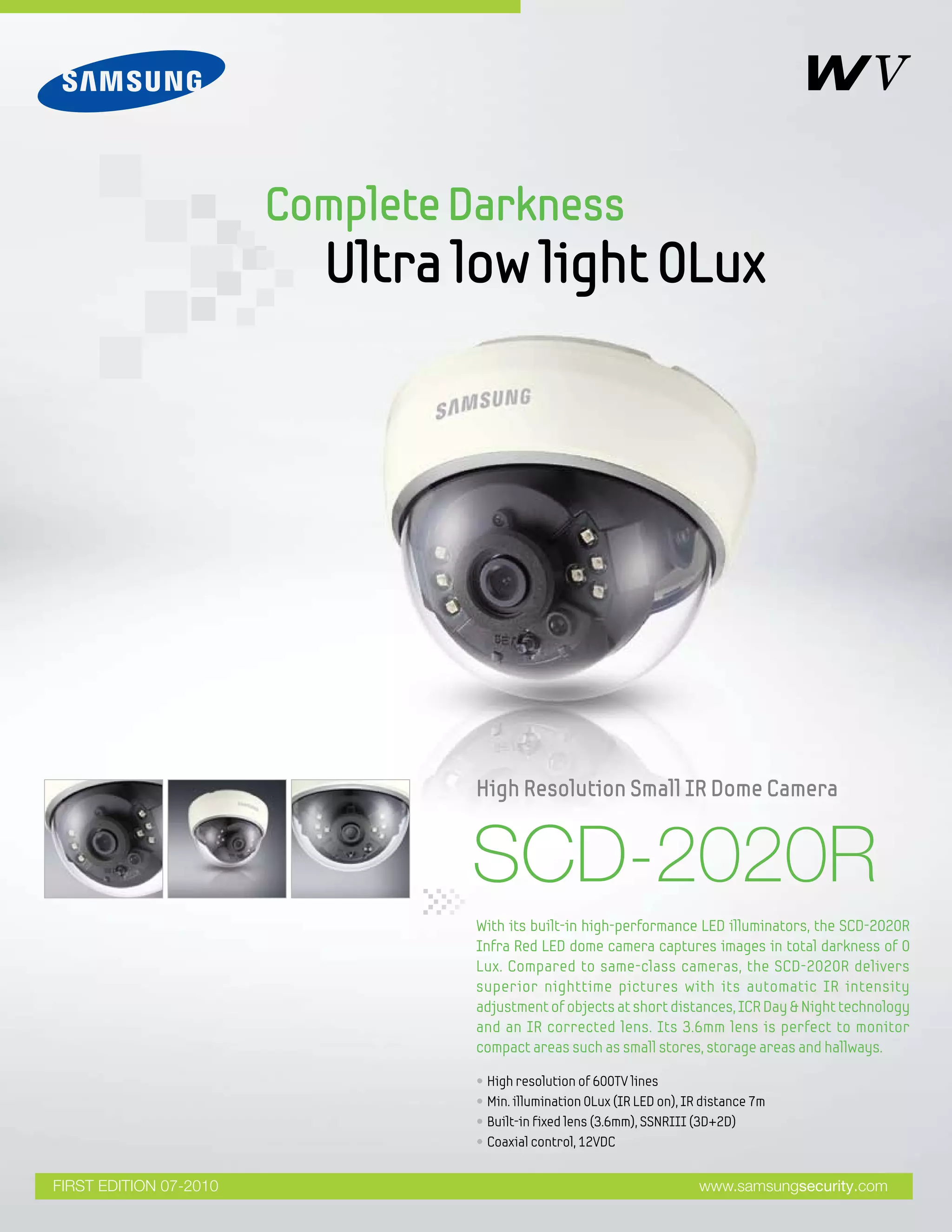 Samsung Techwin SCD-2020R Data Sheet | PDF