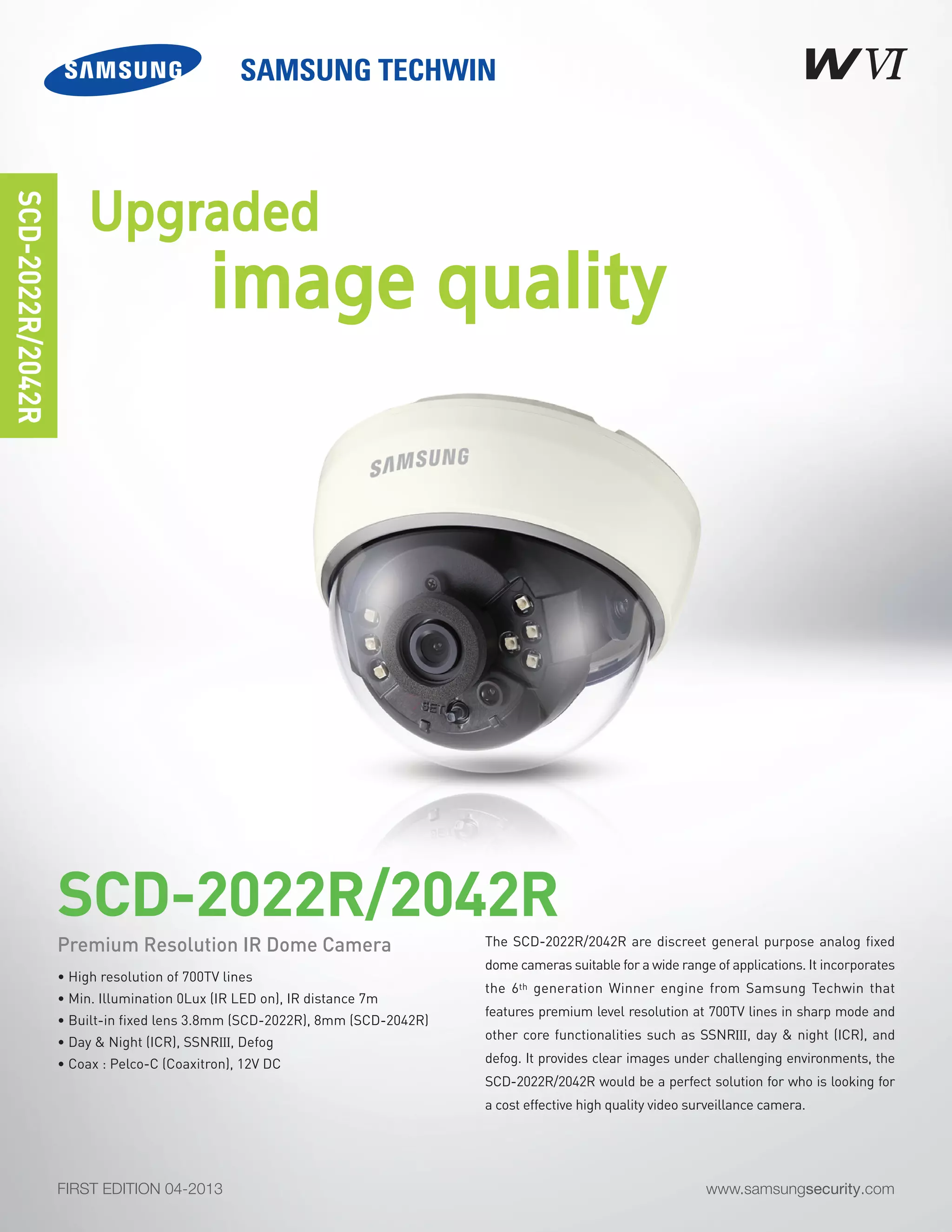 Samsung Techwin SCD-2022R Data Sheet | PDF