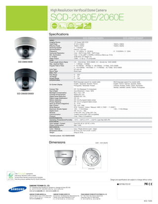 Samsung Techwin SCD-2080E Data Sheet | PDF
