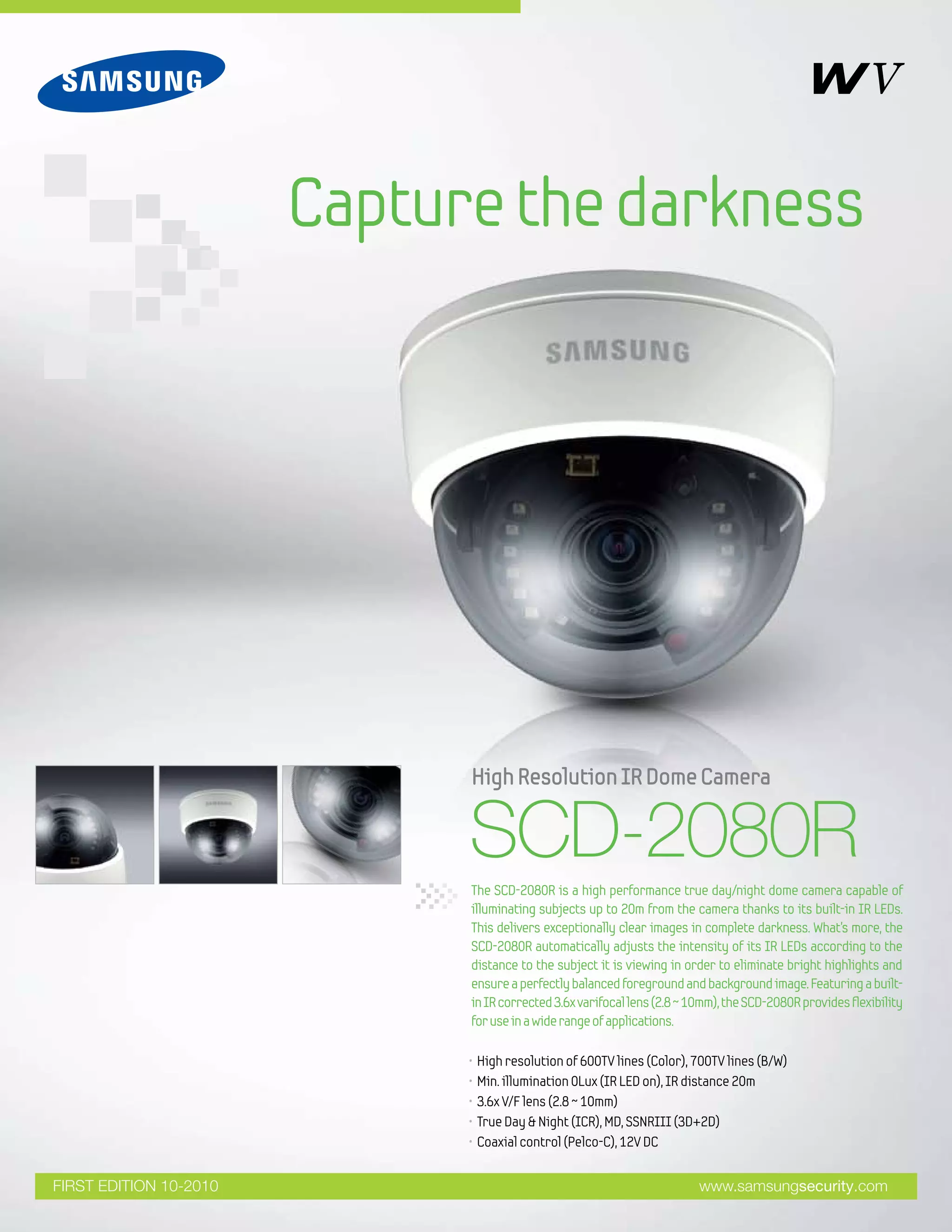 Samsung Techwin SCD-2080R Data Sheet | PDF