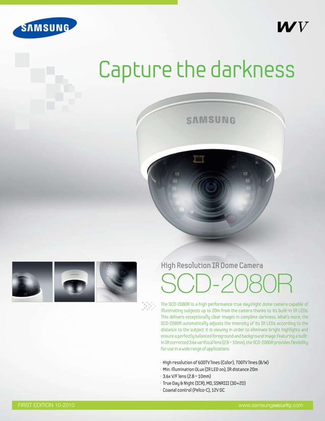 Samsung Techwin SCD-2080R Data Sheet | PDF