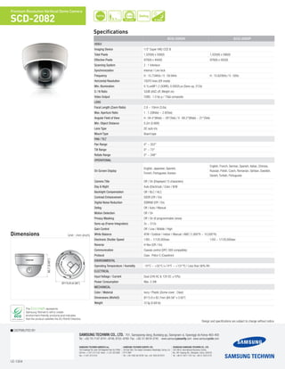 Samsung Techwin SCD-2082 Data Sheet | PDF