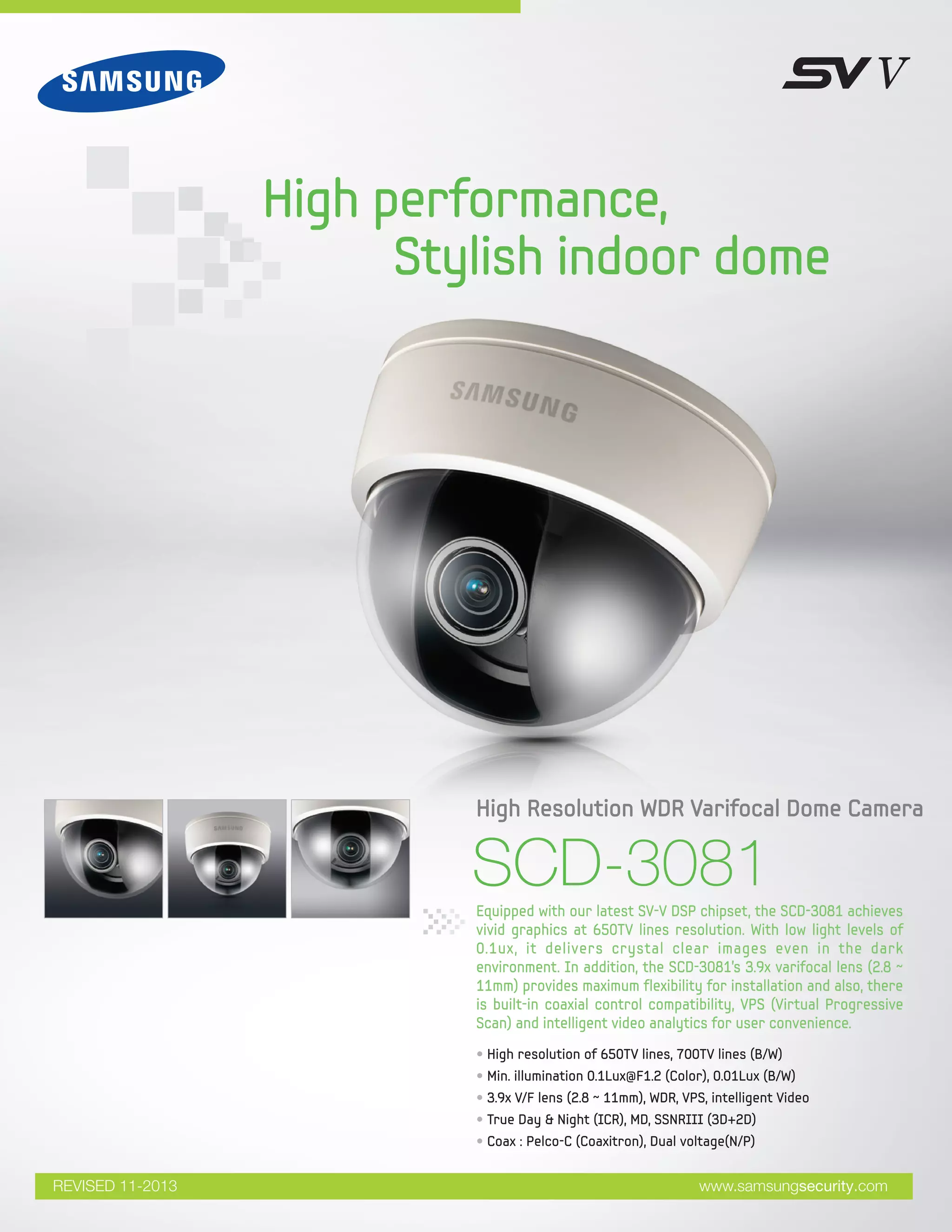 Samsung Techwin SCD-3081 Data Sheet | PDF