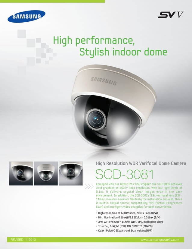 Samsung Techwin SCD-3081 Data Sheet | PDF