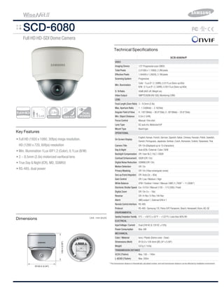 Samsung Techwin SCD-6080 Data Sheet | PDF | Cameras and Camcorders | Consumer Electronics