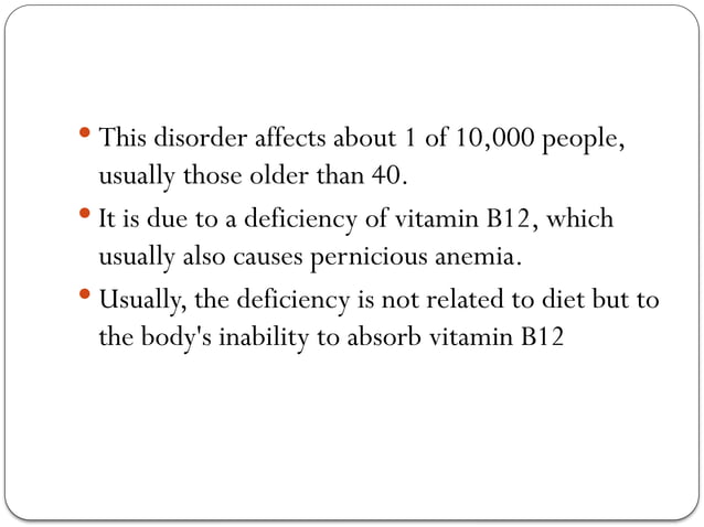 Subacute Combined Degenerative Spinal Cord Disorder | PPTX | Brain and ...