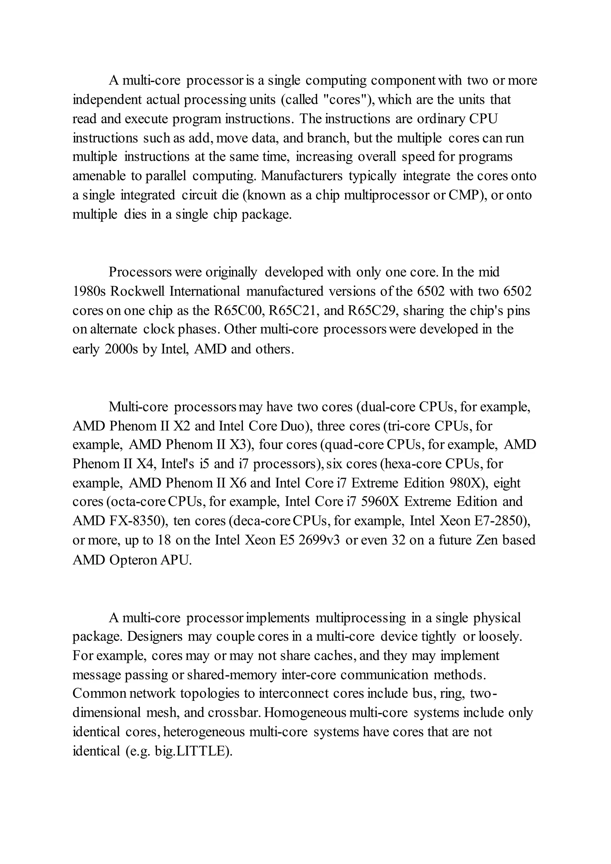 Multi Core On Chip Architecture Doc Ik Pdf