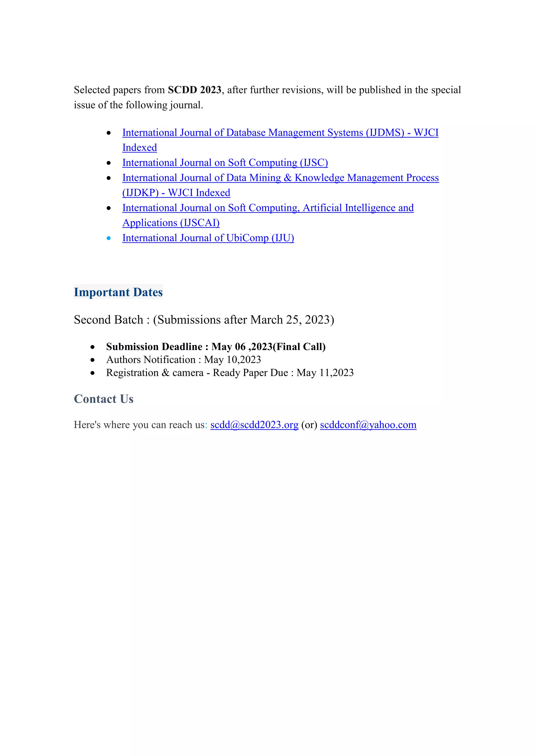 International Conference On Soft Computing Data Mining And Data Science Scdd 2023 Pdf 