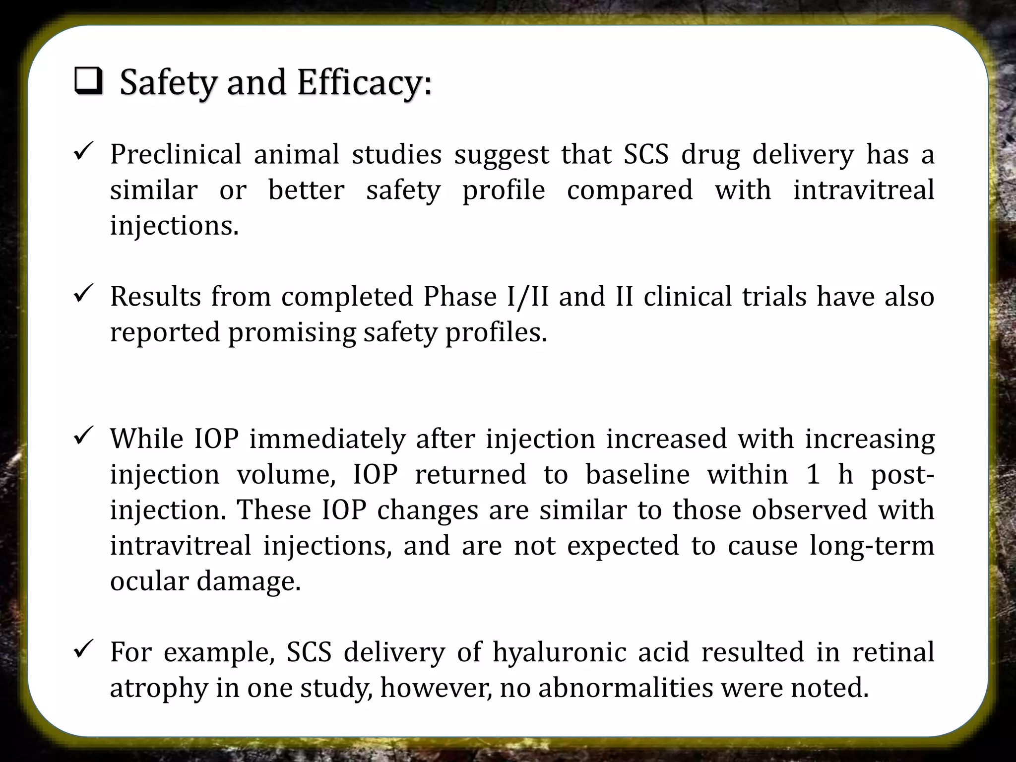 Suprachoroidal drug delivery system | PPTX