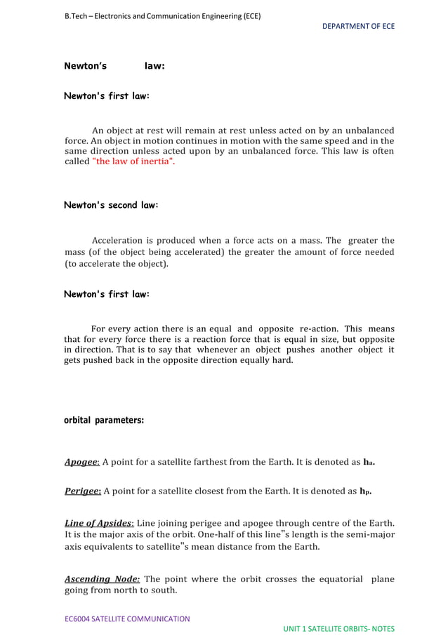 Satellite communication notes for class and study purpose | PDF