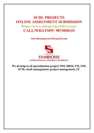SCDL projects for mba, bba, b.com, assignments | DOCX
