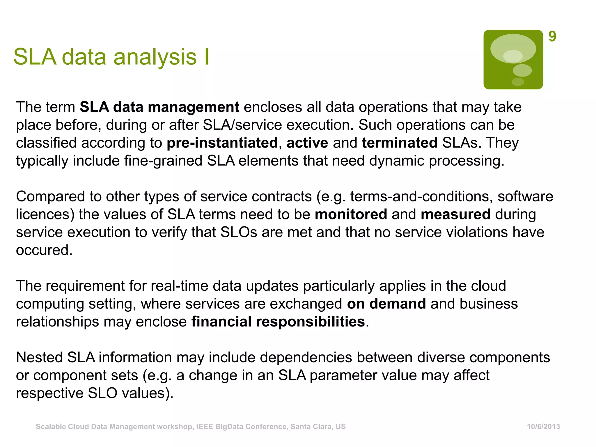 SLA data management criteria presentation | PPTX