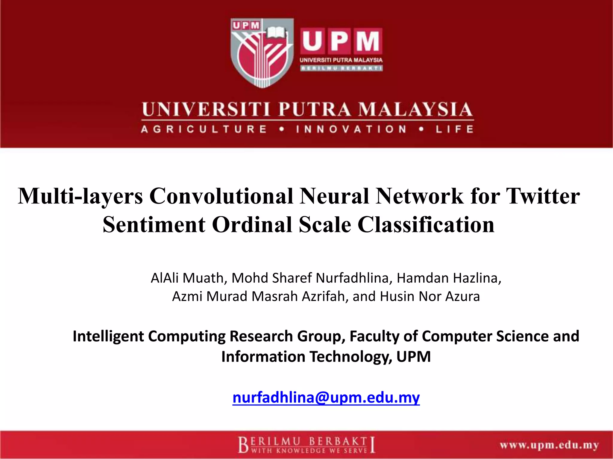 Multi-layers Convolutional Neural Network for Tweet Sentiment Classification | PPTX | Social ...