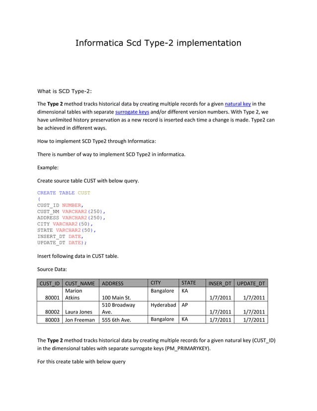 Scd type2 through informatica | PDF | Databases | Computer Software and Applications