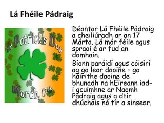 Scéal Naomh Pádraig | PPT