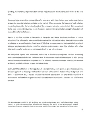 SCE CRM Comparison | PDF | Cloud Computing | Internet