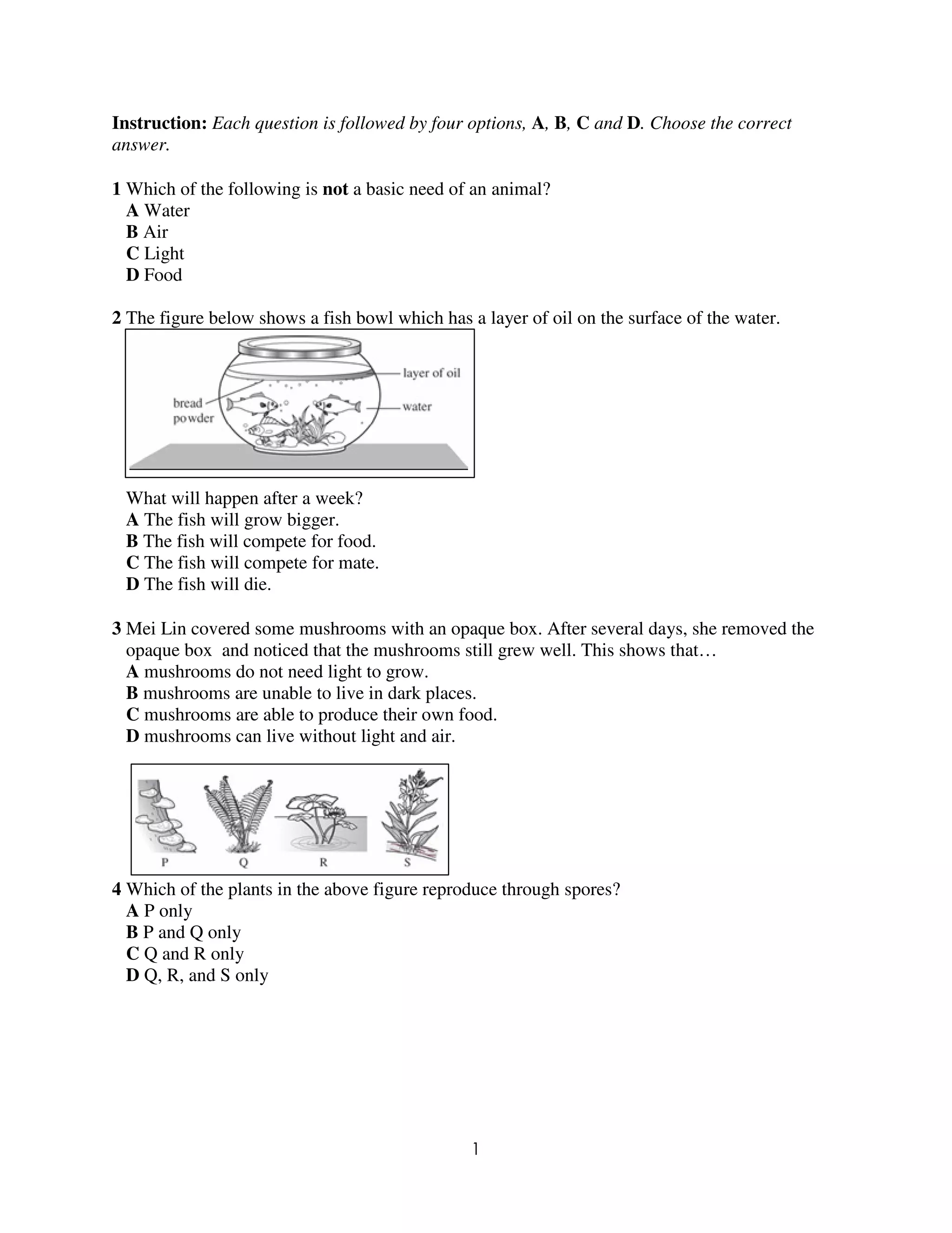 Sceince year-4-mid-term-exam | PDF