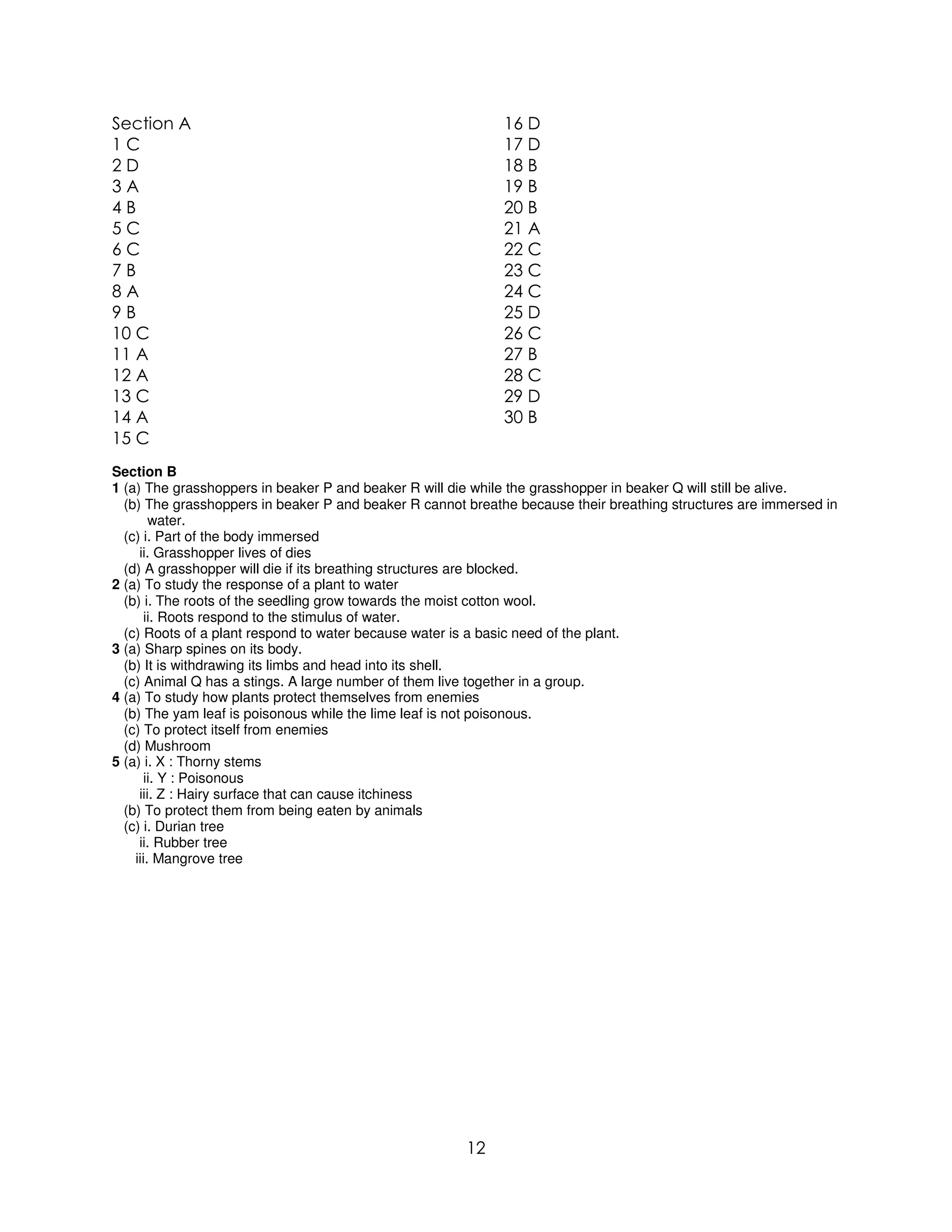 Sceince year-4-mid-term-exam | PDF