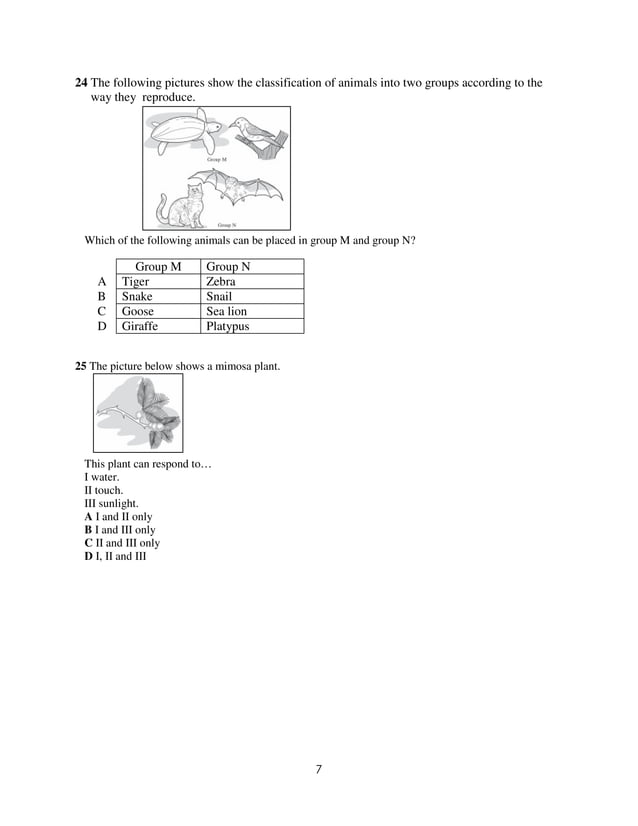 Sceince year-4-mid-term-exam | PDF