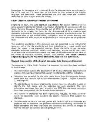 SC ELA Academic Standards | PDF