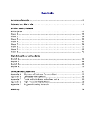 Sc English 1 Standards