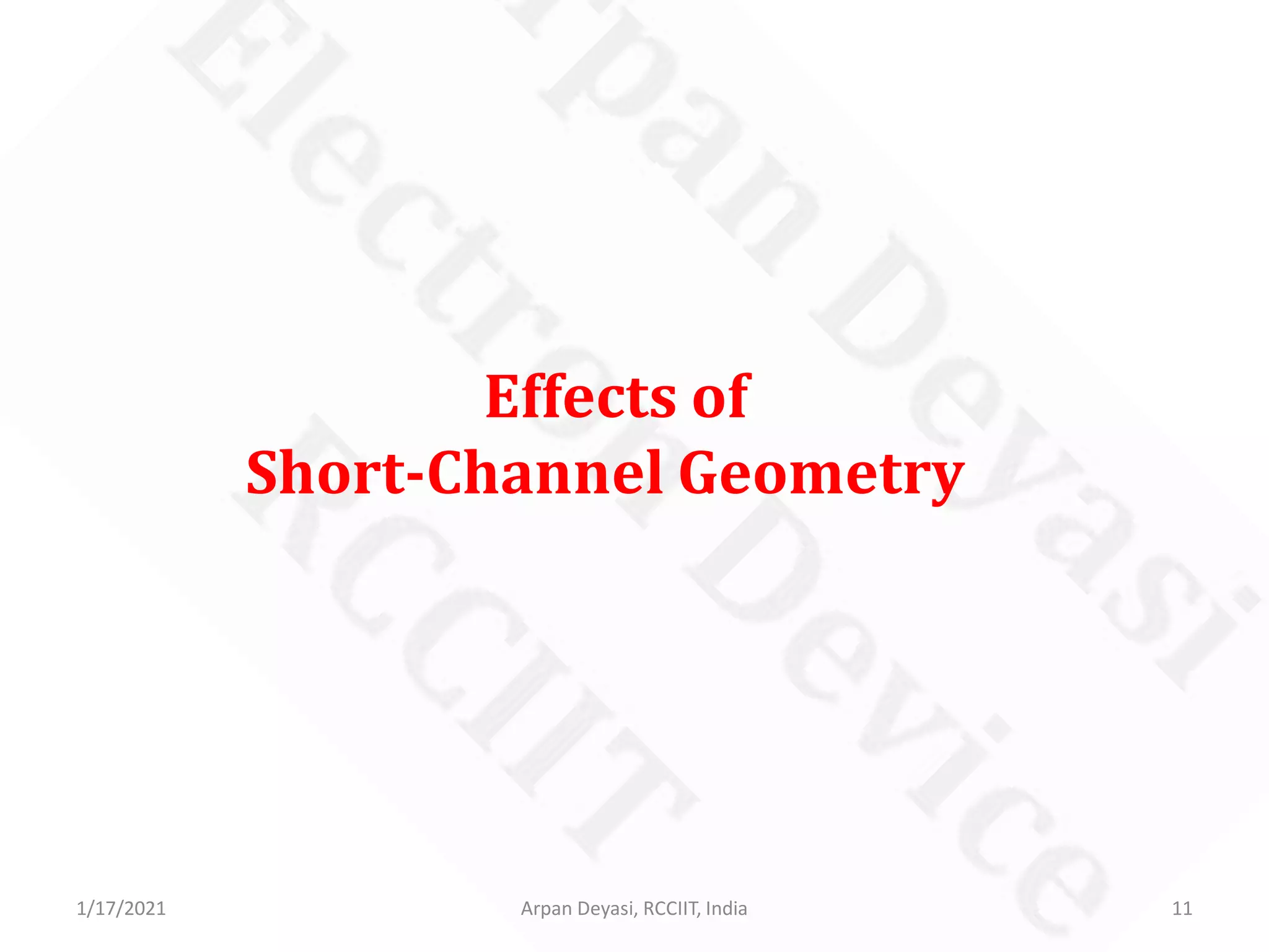 Short-Channel Effects in MOSFET | PDF