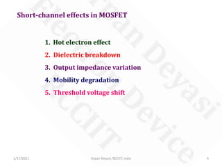 Short-Channel Effects in MOSFET | PDF
