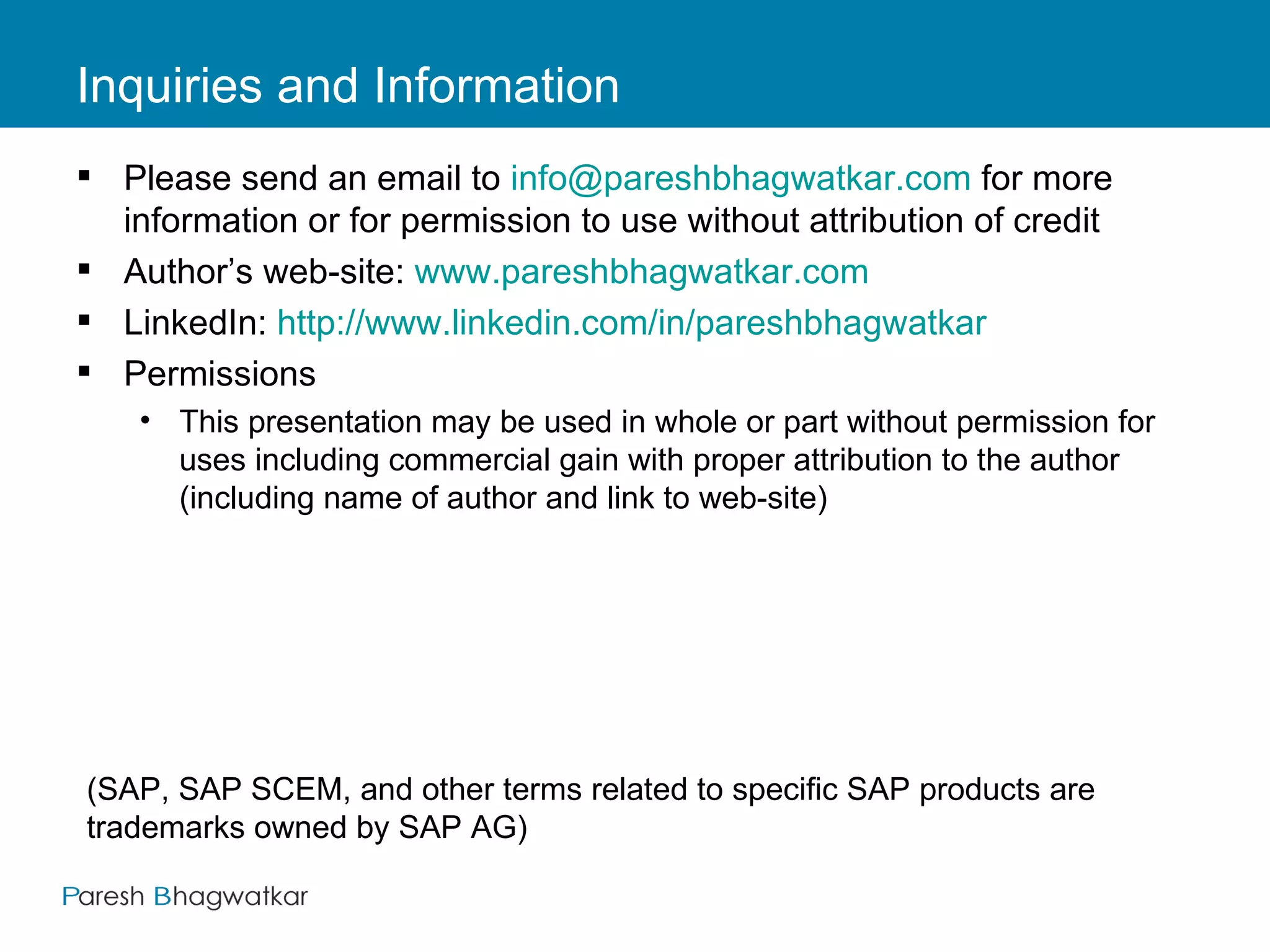 Scem Overview - PPT - Paresh Bhagwatkar | PPT