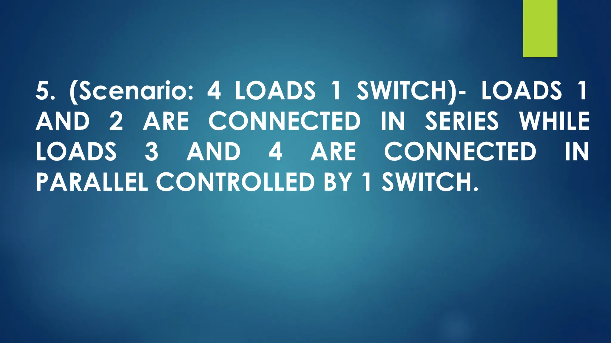 The scenario used in actual wiring making different types of electrical ...