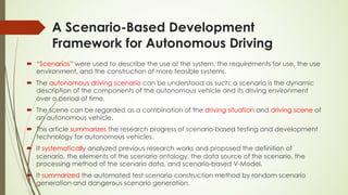 Scenario-Based Development & Testing for Autonomous Driving | PDF