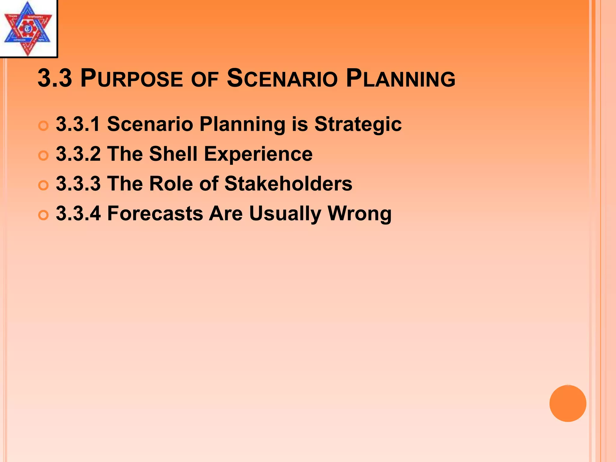 Scenario based planning and decision-making | PPT