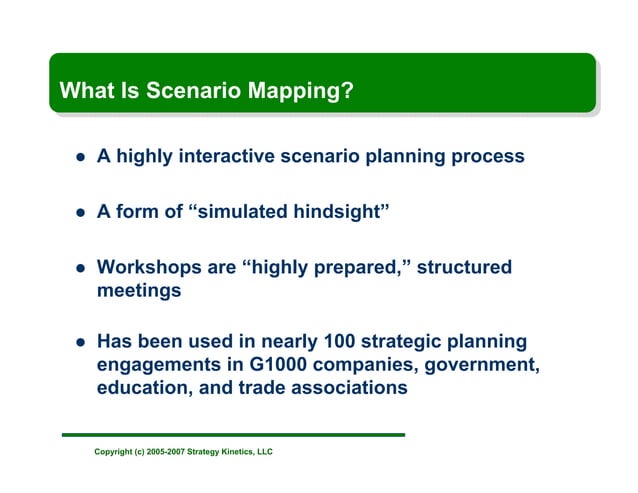 Scenario Mapping Introduction | PPT