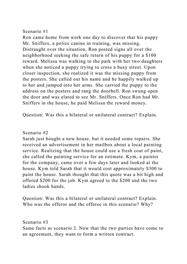 Scenario #1Ron came home from work one day to discover that his pu.docx