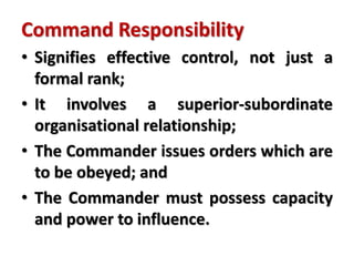 SCENARIO ANALYSIS/PLANNING FOR COMMAND RESPONSIBILITY IN NIGERIA | PPT