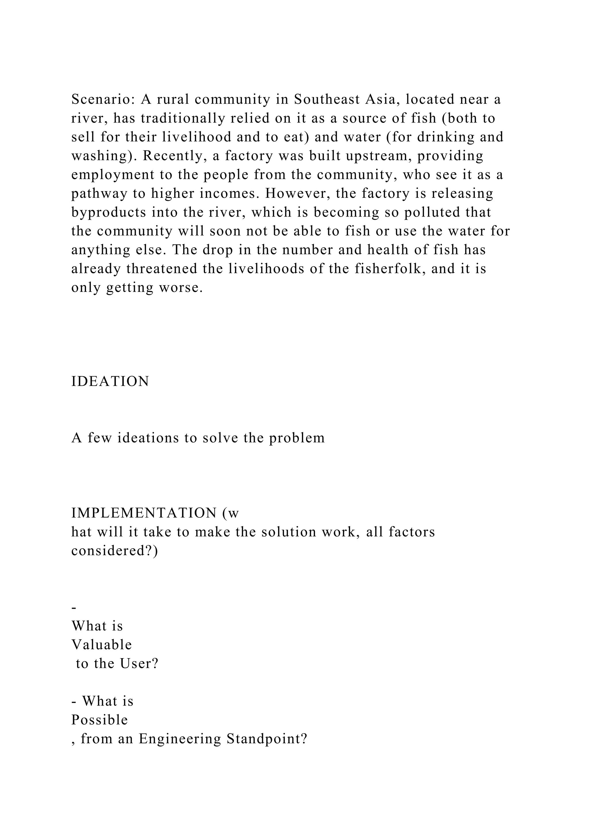 Scenario A rural community in Southeast Asia, located near a river,.docx