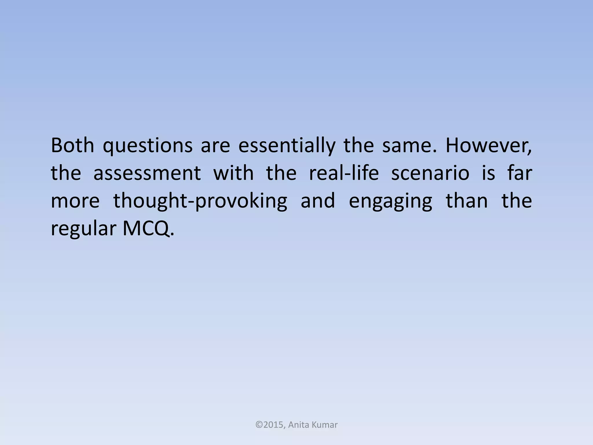 Scenario based assessment | PPTX