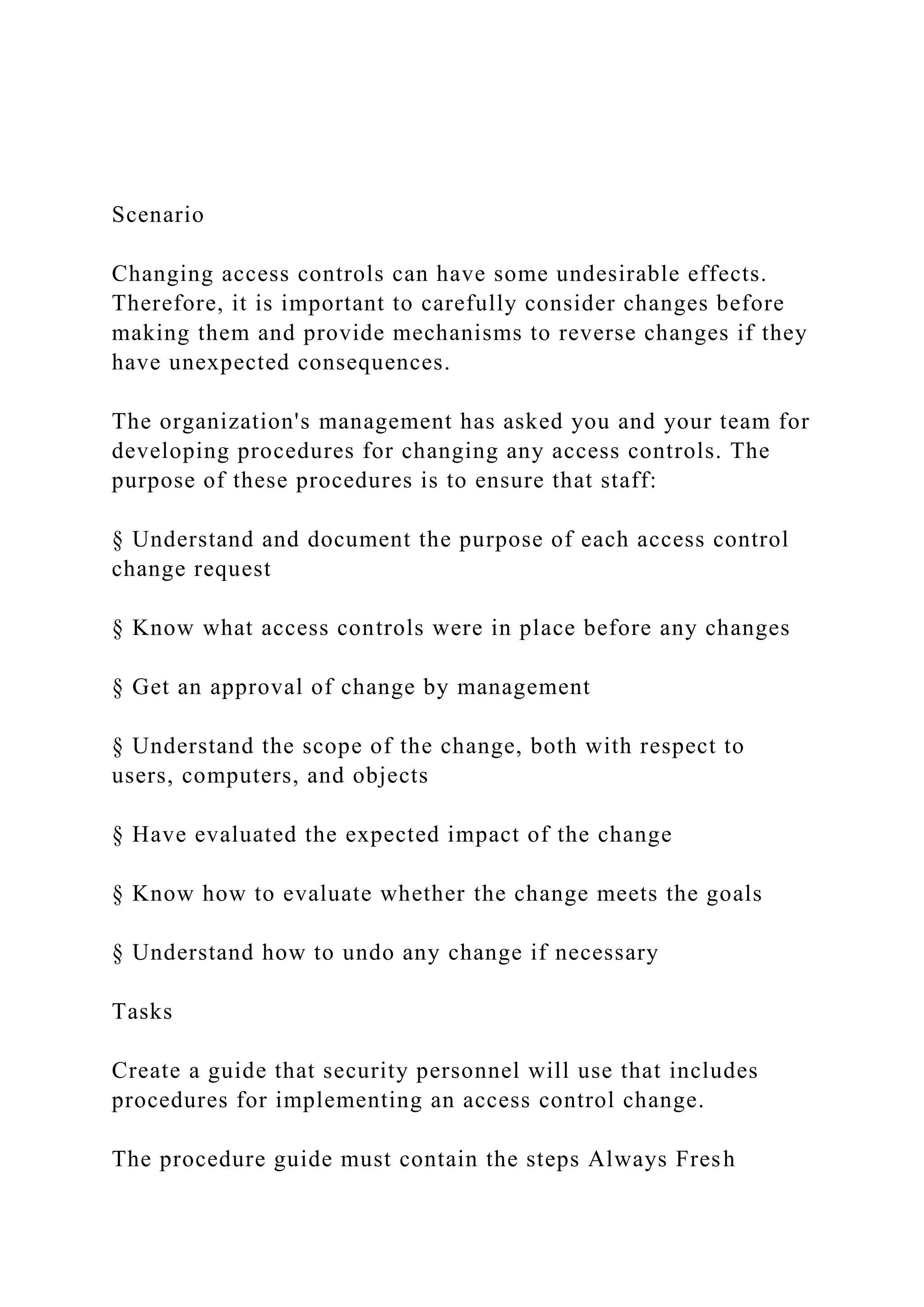 ScenarioChanging access controls can have some undesirable e.docx