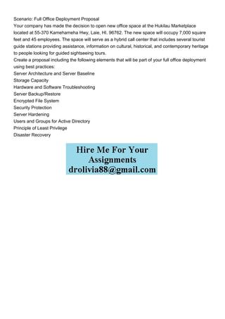Scenario Full Office Deployment Proposal Your company has m.pdf