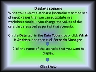 Scenario in excel | PPTX