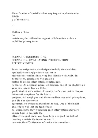 Scenario InstructionsScenario 4 evaluating intervention effec.docx ...